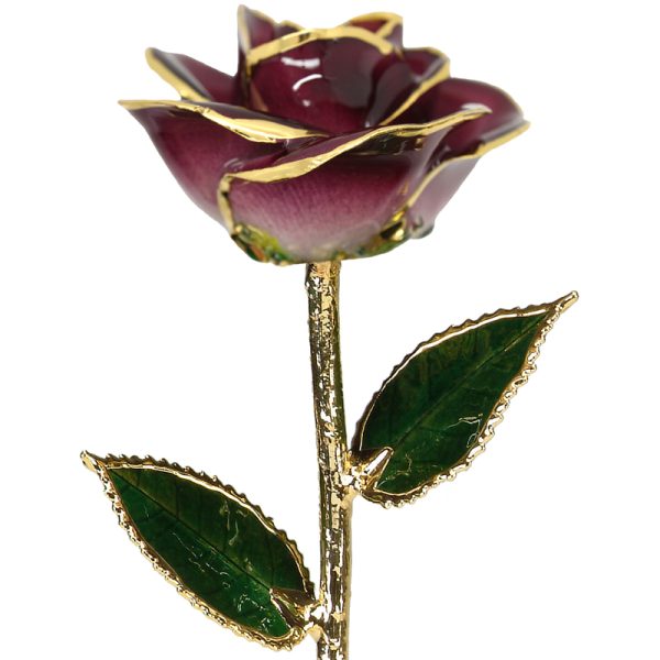 2-Tone Light Blue Rose in Gold (March) - Living Gold Co.
