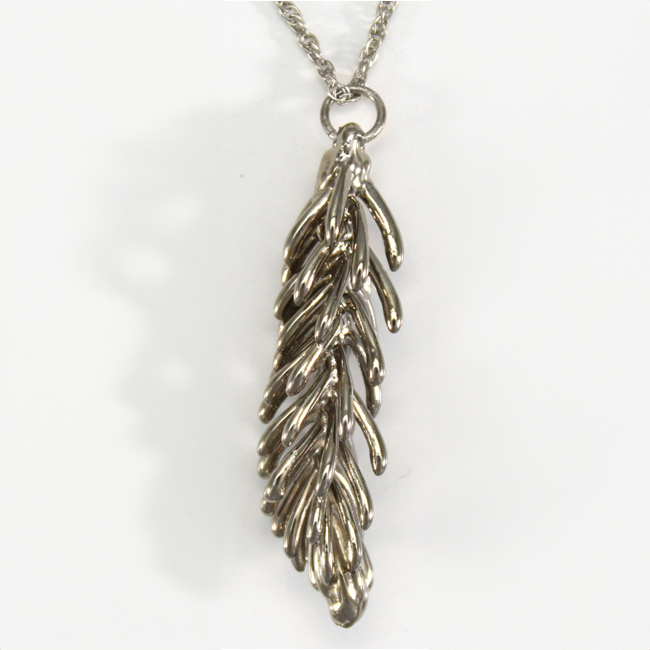 Pine Tip Pendant / Necklace in Platinum - Living Gold Co.