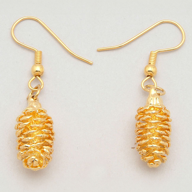 Pine Cone Earrings in Gold - Living Gold Co.